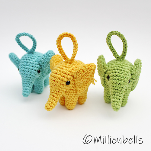 Ravelry: Keychain Elephant Ornament Charm pattern by Millionbells