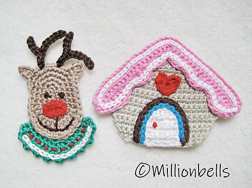Ravelry: Reindeer Head Christmas Applique pattern by Millionbells