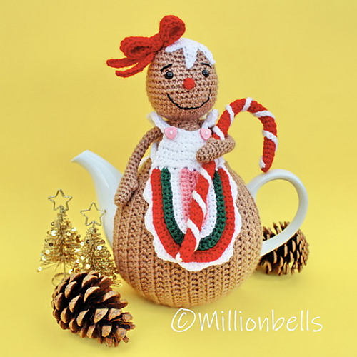 Ravelry: Miss Gingerbread Tea Cosy Christmas pattern by Millionbells