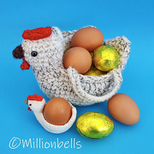 Ravelry: Chicken Egg Cosy Holder Easter Spring pattern by Millionbells