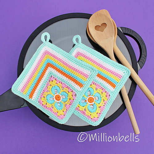 Ravelry: Sweet Bakery Potholders Mitered Granny Square pattern by ...
