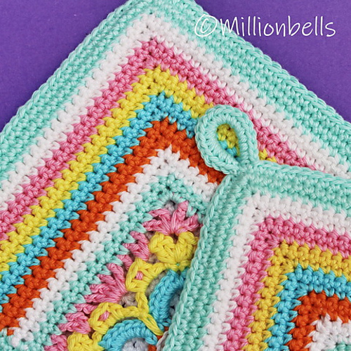 Ravelry: Sweet Bakery Potholders Mitered Granny Square pattern by ...