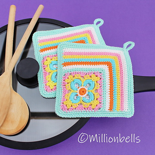 Ravelry: Sweet Bakery Potholders Mitered Granny Square pattern by ...