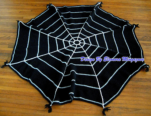 Ravelry: Halloween Spider Web Crochet blanket, throw pattern by MingazovArt