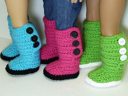 Ravelry: Mini Sweater Boots - 18" American Girl Doll Shoes pattern by ...