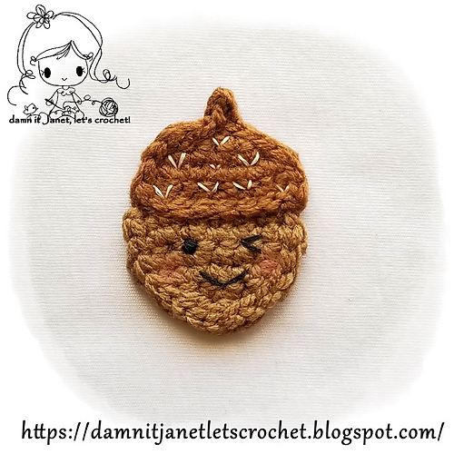 Ravelry: Acorn Applique pattern by Janet Carrillo