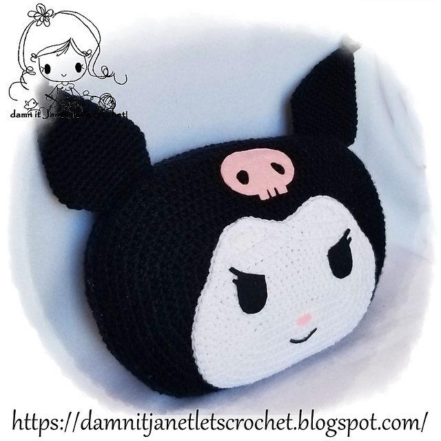Ravelry: Kuromi Face Cushion pattern by Janet Carrillo