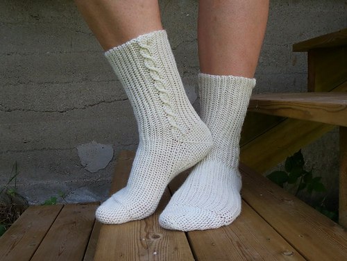 Ravelry: Cabled slip stitch socks pattern by Anna Lindmark