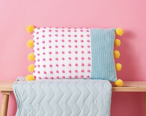 Ravelry: All the feels bobble cushion pattern by Hannah Cross
