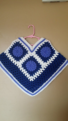 Ravelry: Toddler Popcorn Flower Poncho pattern by Morgan Rael
