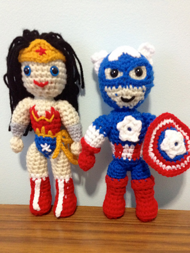 Ravelry: Captain America/Wonder Woman pattern by Emily Lucero Wood