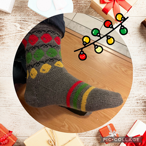 Ravelry: Vintage Christmas Light Socks pattern by Sarah L Kelly