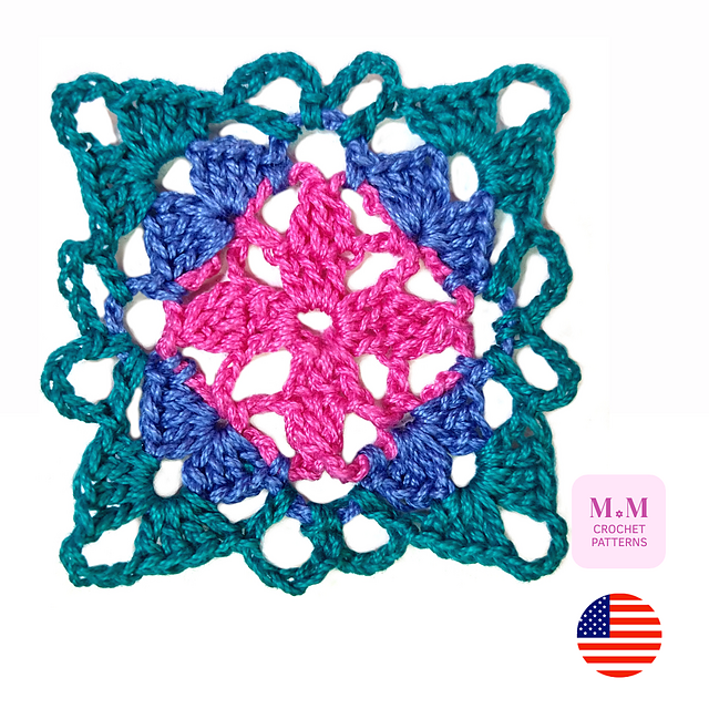 Ravelry: Granny square pattern • 3 colours pattern by Lola Antifora