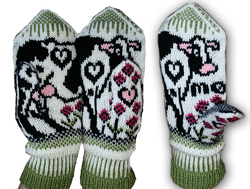 Ravelry: Cow Mittens | Veslekua pattern by Jorid Linvik