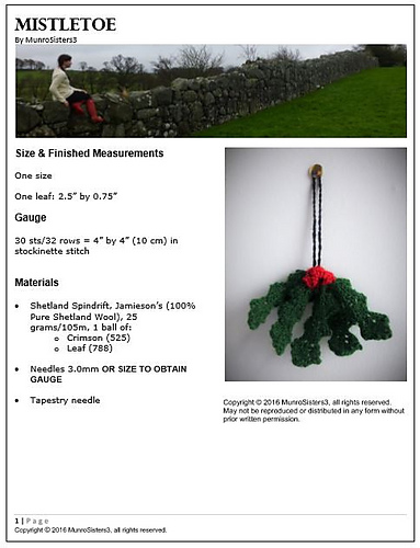 Ravelry: Mistletoe pattern by Munro Sisters3