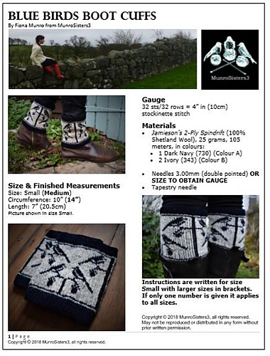 Ravelry: Birds Boot Cuffs pattern by Munro Sisters3