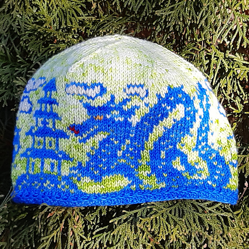 Ravelry: Stranded Chinese Dragons Beanie pattern by Joan Rowe