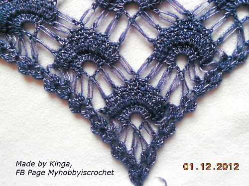 Ravelry: Myhobbyiscrochet's Triangular fancy fans shawl