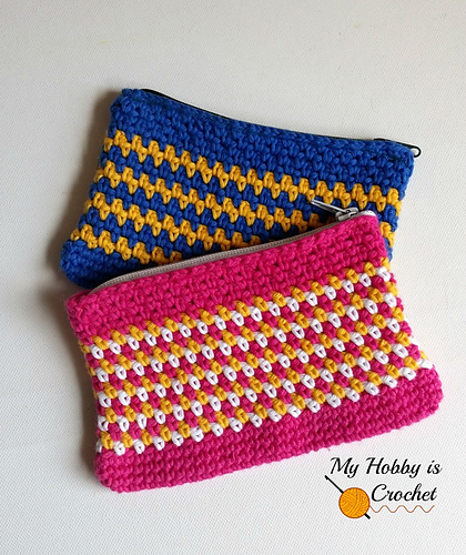 Ravelry: Moss Stitch Zipper Pouch pattern by Kinga Erdem