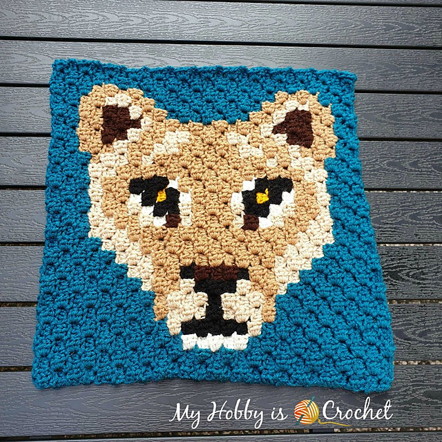 Ravelry: Lioness Lea C2C Square pattern by Kinga Erdem