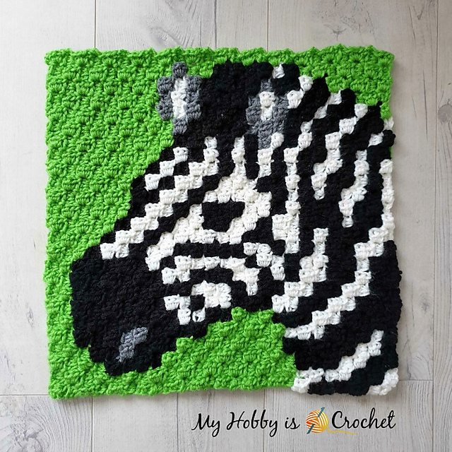 Ravelry: Zebra C2C Square pattern by Kinga Erdem