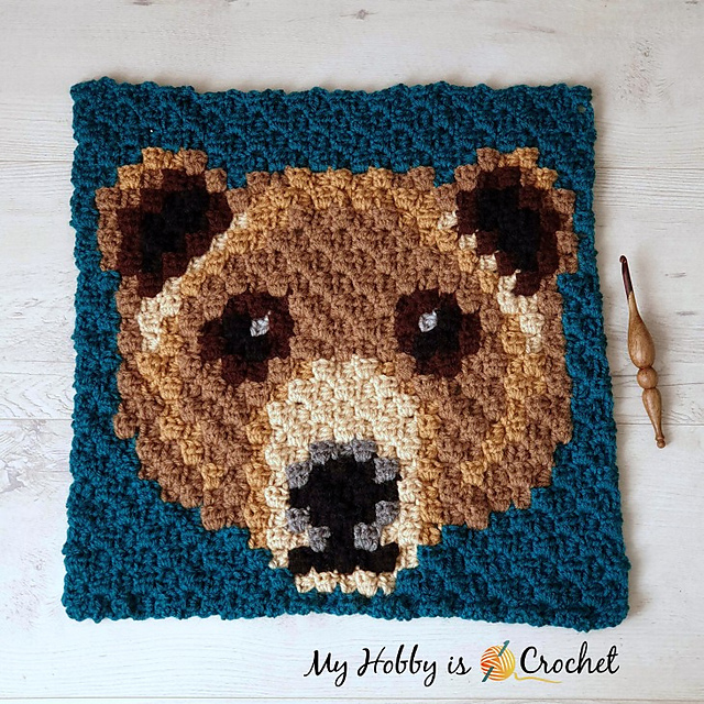 Ravelry: Brown Bear C2C Square pattern by Kinga Erdem