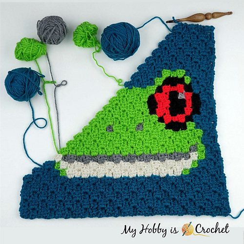 Ravelry: Red-eyed Tree Frog C2C Square pattern by Kinga Erdem