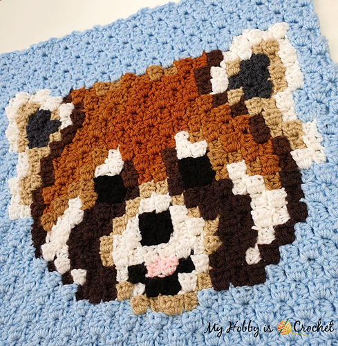Ravelry: Red Panda C2C Square pattern by Kinga Erdem