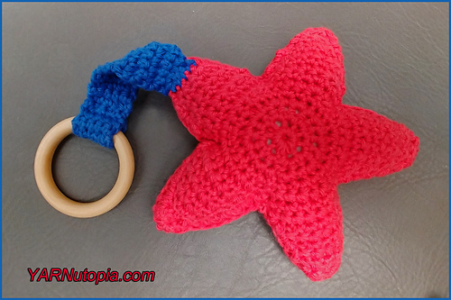 Ravelry: Star Ring Rattle Teething Toy pattern by Nadia Fuad