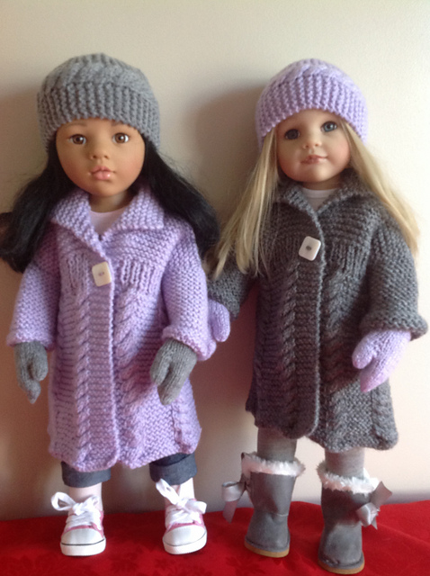 Ravelry: Cable coat for 18" dolls pattern by Knitting Nanny Mo