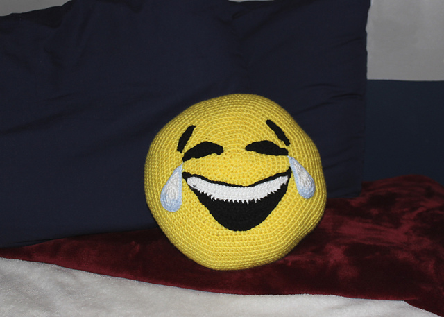 Ravelry: Laugh Cry Emoji Pillow pattern by Hannah Hicks