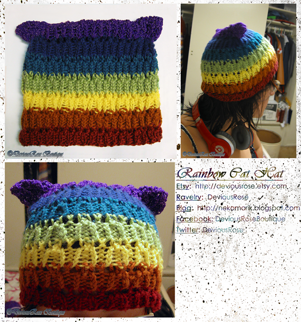 Ravelry: Striped Cat Hat pattern by DeviousRose