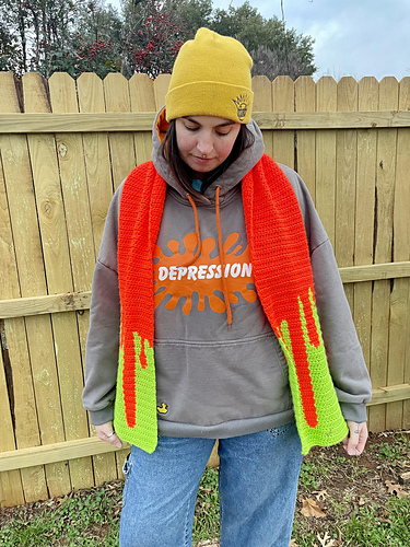 Ravelry: Blood Drip Scarf pattern by Nessas Knots