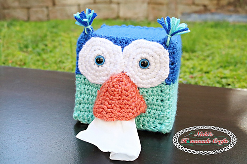 Ravelry: Owl Tissue Box Cover pattern by Nicole Riley