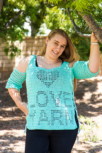 Ravelry: "I Love Yarn" Filet Crochet Top pattern by Nicole Riley