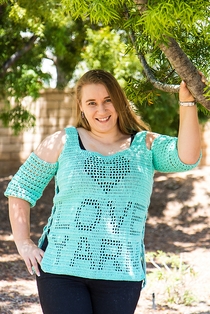 Ravelry: "I Love Yarn" Filet Crochet Top pattern by Nicole Riley