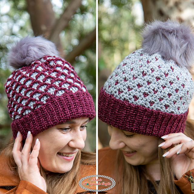 Ravelry: Reversible Diamonds Hearts Hat pattern by Nicole Riley