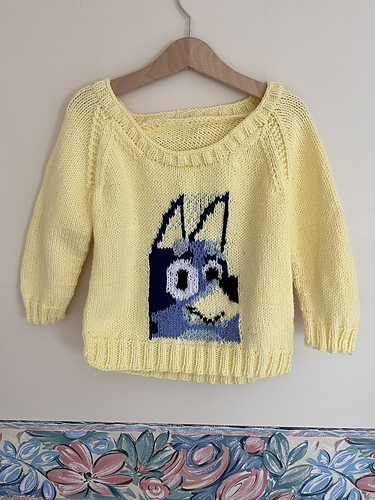 Ravelry: Bluey Toddler Jumper pattern by Not Just Nana’s Knit