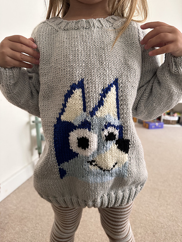 Ravelry: Bluey Toddler Jumper pattern by Not Just Nana’s Knit
