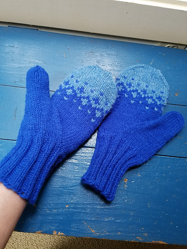 First attempt at stranded color work! This is a swatch with scrap yarn ...