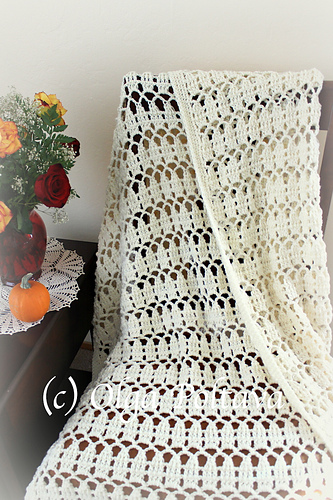 Ravelry: Easy Lace Throw pattern by Olga Poltava