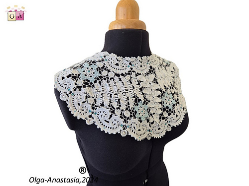 Ravelry: White Lace Irish Lace Detachable Collar "December" pattern by ...