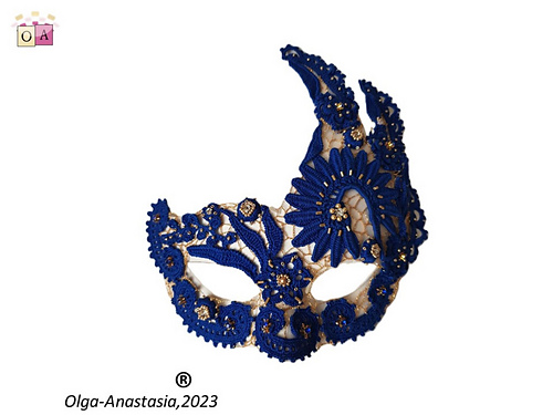Ravelry: Carnival lace blue crochet mask 2. pattern by Olga Starostina