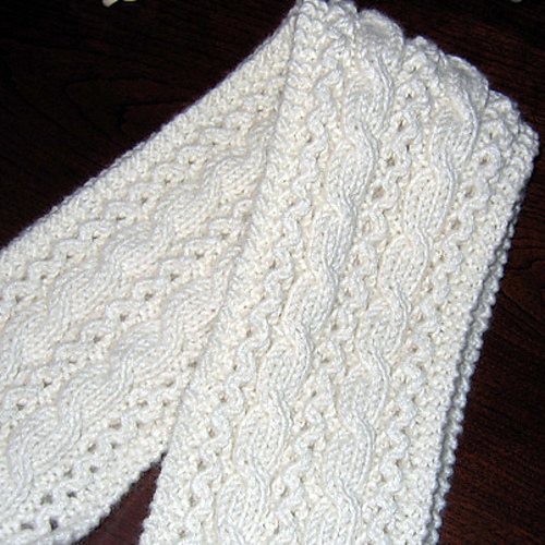 Ravelry: Cashmere Cable and Eyelet Rib Scarf pattern by Olive Wade