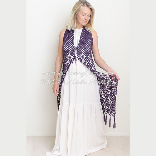 Ravelry: Maxi Halter Cardigan pattern by Natalia Kononova