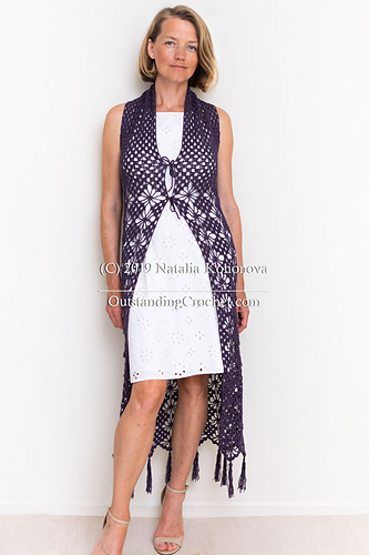 Ravelry: Maxi Halter Cardigan pattern by Natalia Kononova