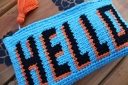 Ravelry: HELLO Pouch Tapestry pattern by Anna Burton Designs