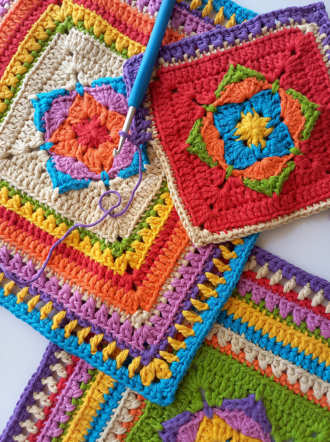 Ravelry: Hope Springs Granny Square 12" pattern by Pam Eberstadt