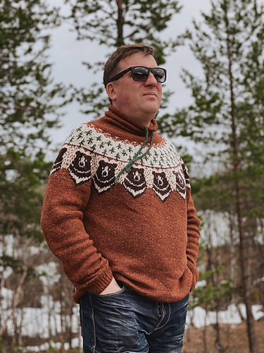 Ravelry: Bear yoke sweater adult pattern by Yana Markevich