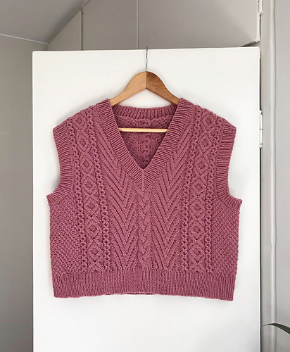 Ravelry: Bitsalmoon Aran Vest pattern by Sedna Yang